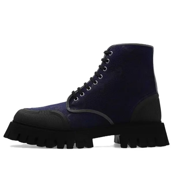 Gucci Maxi Gg Lace Up Sneakers - Navy/black