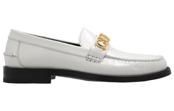 Gucci Loafer With Metal Logo - White