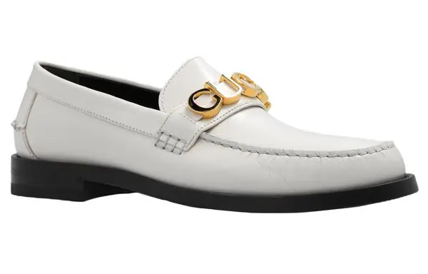 Gucci Loafer With Metal Logo - White