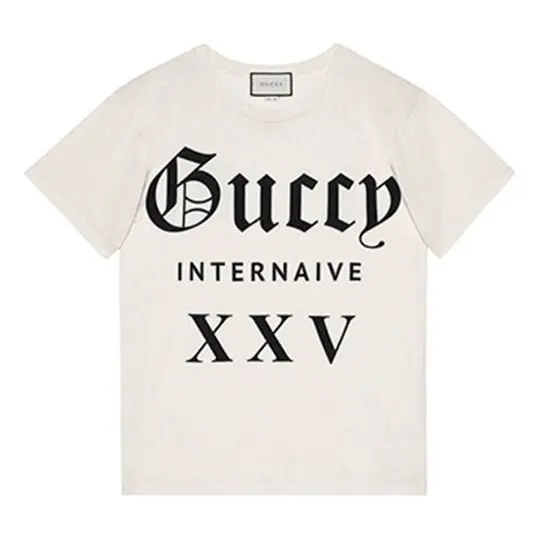Gucci Short Sleeve "guccy" T-shirt - Creamy