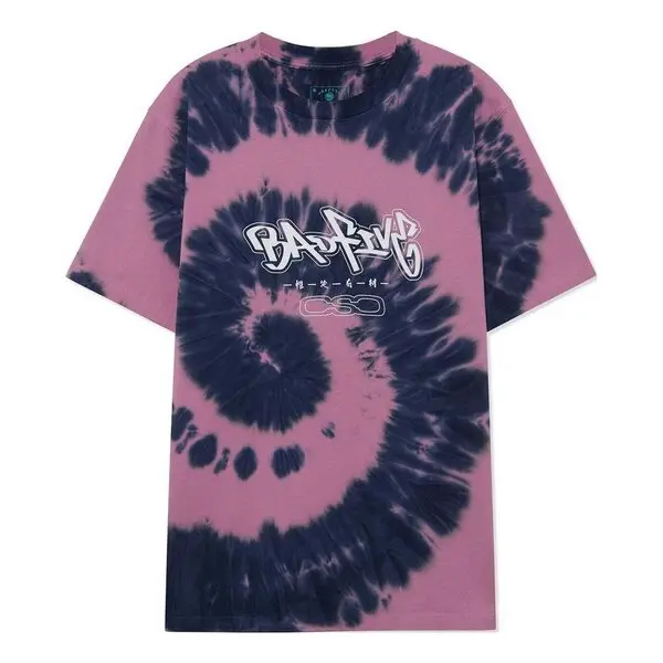 LI-NING Badfive Tie Dye Graphic T-shirt 'pink Blue