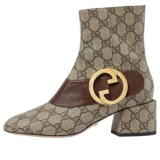 Gucci Blondie Gg-supreme Ankle Boots - Beige