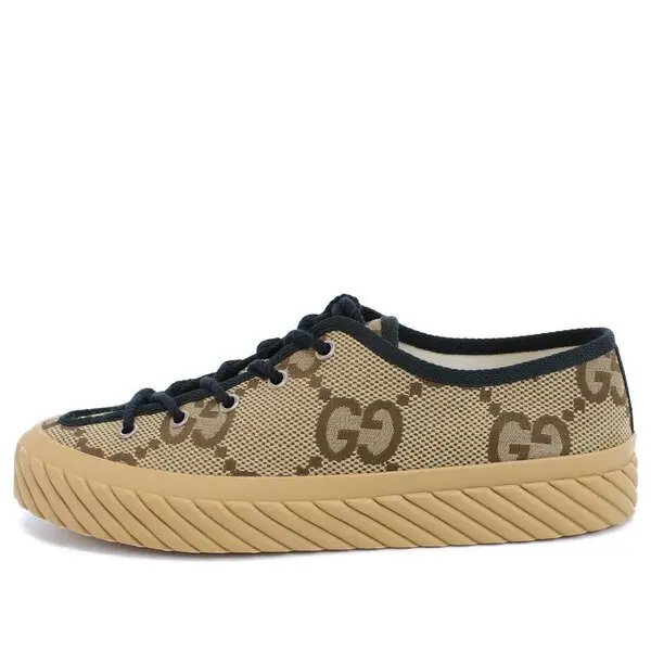 Gucci Maxi Gg Low Top Sneakers - Tan/black