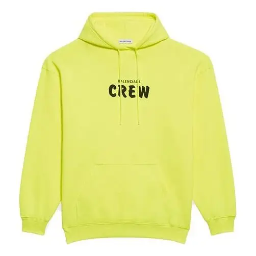 Balenciaga Crew Printing Hoodie - Yellow