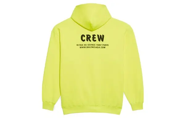 Balenciaga Crew Printing Hoodie - Yellow