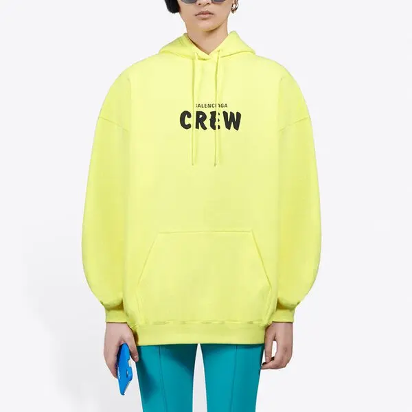Balenciaga Crew Printing Hoodie - Yellow
