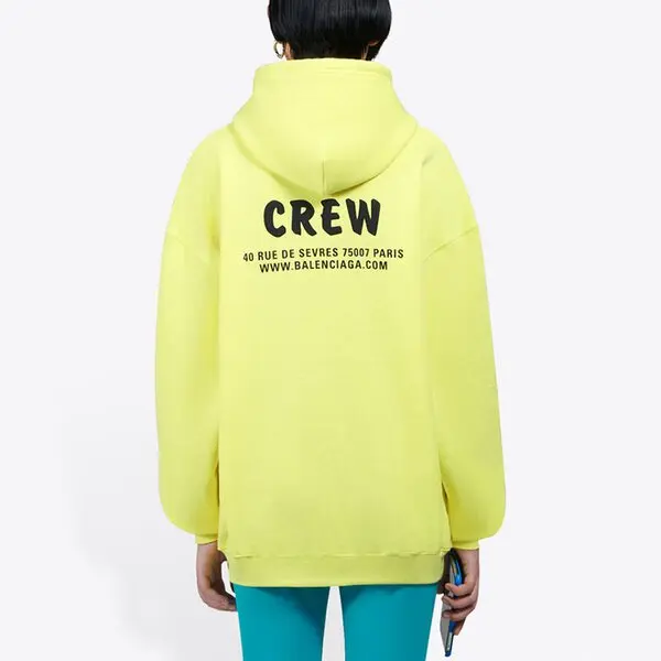Balenciaga Crew Printing Hoodie - Yellow