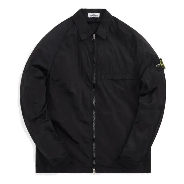 Stone Island Nylon Metal Garment Dyed Over Shirt - Black