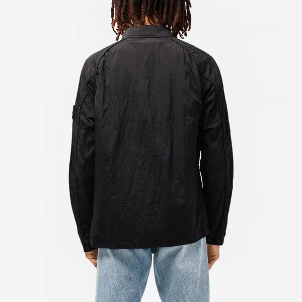 Stone Island Nylon Metal Garment Dyed Over Shirt - Black