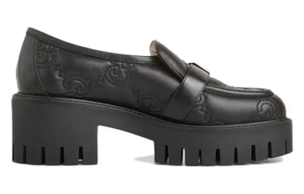 Gucci Gg Matelassé Slip-on Loafers With Block Heel
