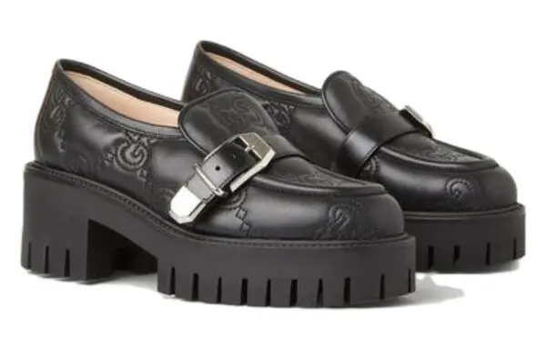Gucci Gg Matelassé Slip-on Loafers With Block Heel