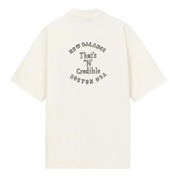 NEW BALANCE Casual Polo T-shirt Asia Sizing 'white - White/black