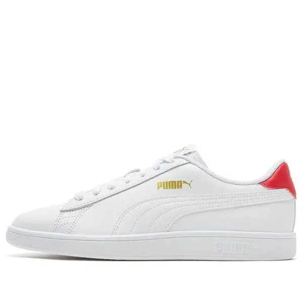 PUMA Smash V2 Low Top Sneakers - White/high Risk Red/gold