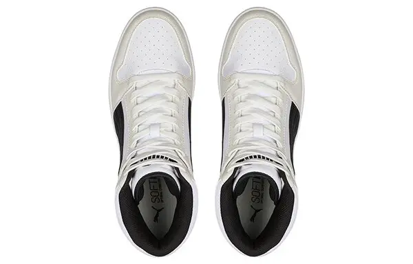 PUMA Rebound Layup Mid Top Sneakers - White/black