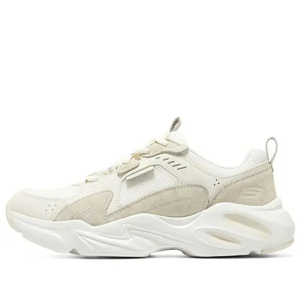 Sketchers D'lites Low Top Sneakers - Beige/white