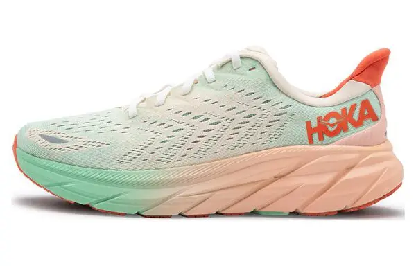 Hoka One One Clifton 8 Running Shoes - Pink/green