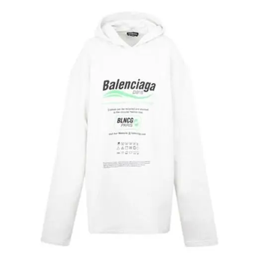 Balenciaga Dry Cleaning Boxy Hoodie - White