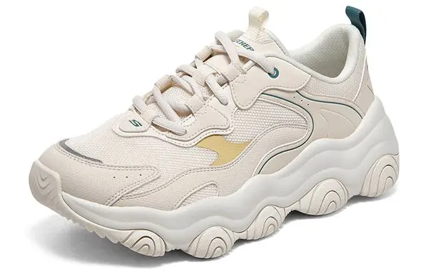 Sketchers D'lites Old School Running Shoes - Beige/white