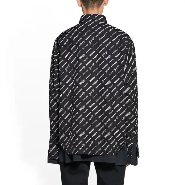 Balenciaga Logomania All Over Long Sleeve Shirt