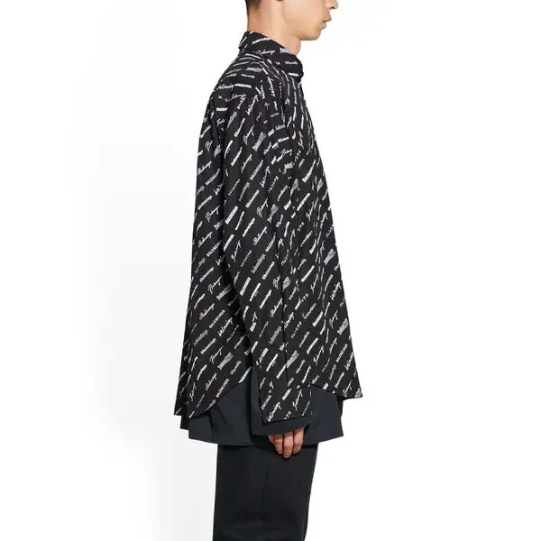 Balenciaga Logomania All Over Long Sleeve Shirt