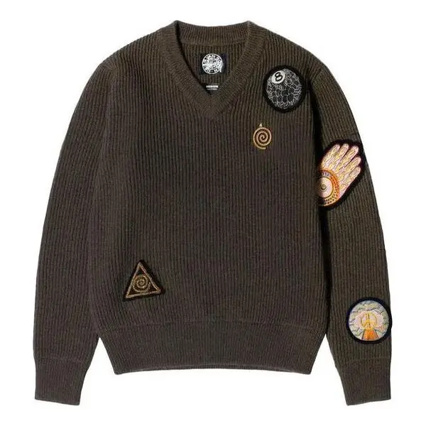 StÜssy X Dries Van Noten Patch Knit Sweater - Brown