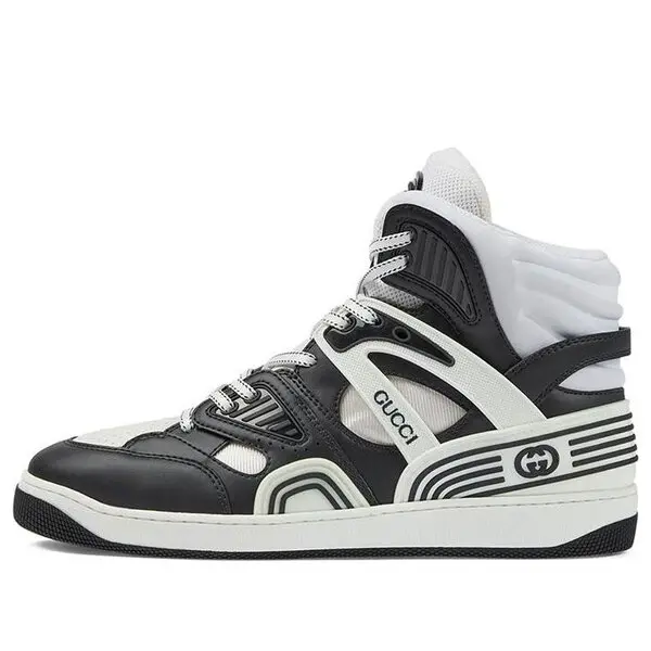 Gucci Basket High Top Sneakers - Black/white