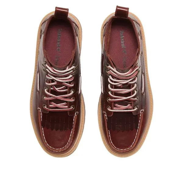 Timberland Platform Kiltie Lace-up Boots - Root Beer Full Grain