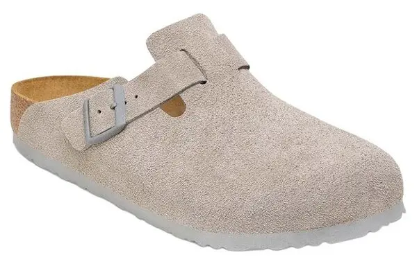 BIRKENSTOCK Boston Suede Leather Clogs - Grey