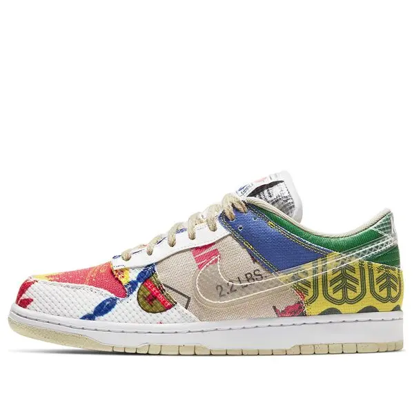 Nike Dunk Low "city Market" Sneakers - White/yellow/red