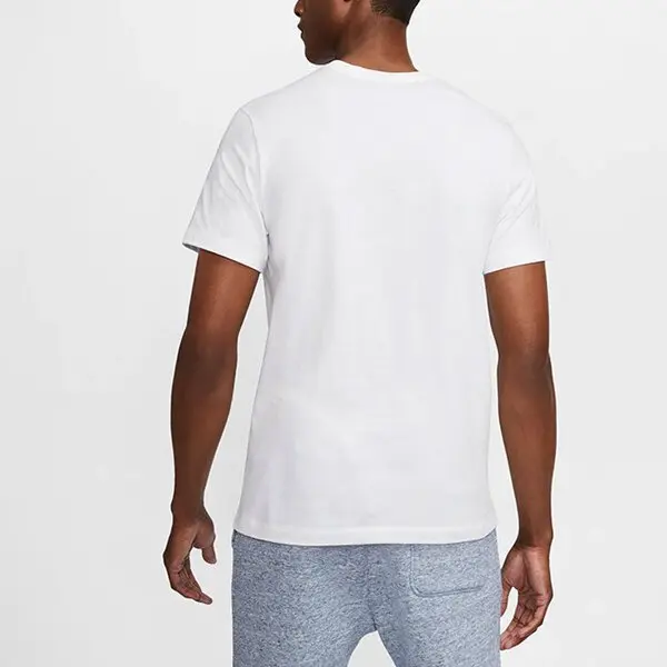 Nike Embroidered Logo Micro Mark Solid Color Casual Round Neck Short Sleeve White - Multi-color