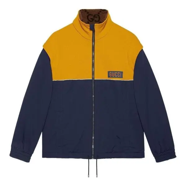 Gucci Technical Jersey Jacket With Detachable Sleeves - Navy/yellow