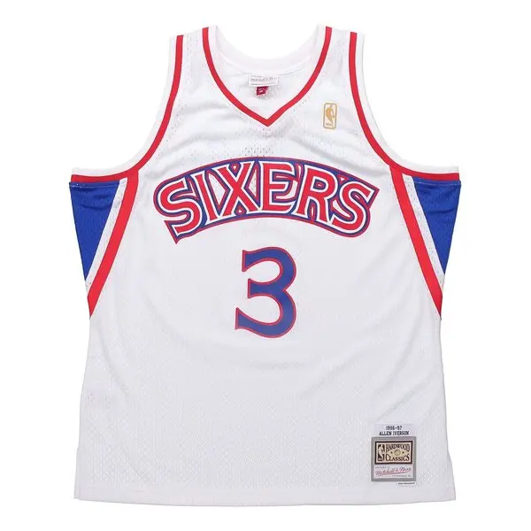 Mitchell & Ness X Nba Philadelphia 76ers 1996-97 Home Swingman Jersey 'allen Iverson 3 - White/red/blue