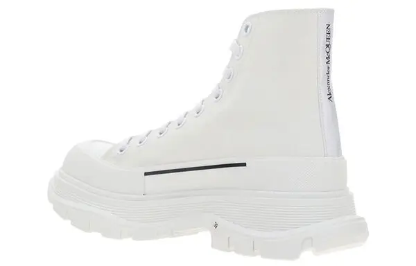 Alexander McQueen Tread Slick High Top Sneakers - White/black