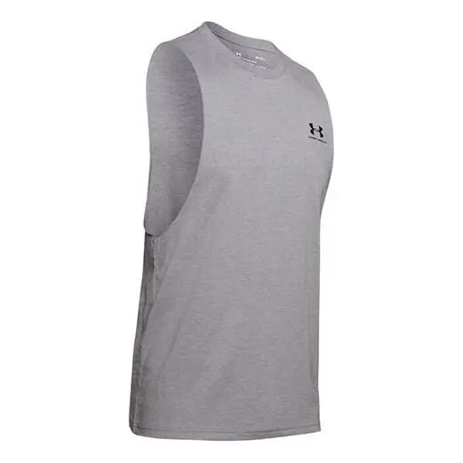Under Armour Sportstyle Left Chest Cut-off Tank Top - Grey