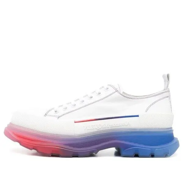Alexander McQueen Tread Slick Low Lace Up Shoes - White/blue/pink
