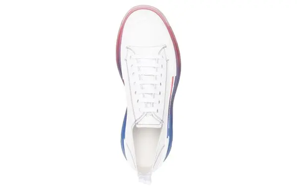 Alexander McQueen Tread Slick Low Lace Up Shoes - White/blue/pink