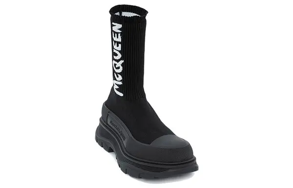 Alexander McQueen Graffiti Knit Sock Boots