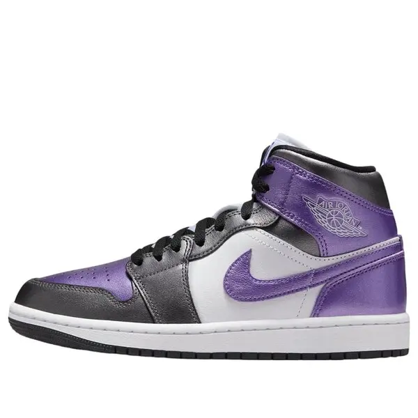 JORDAN 1 Mid Sneakers - White/black/grape Ice