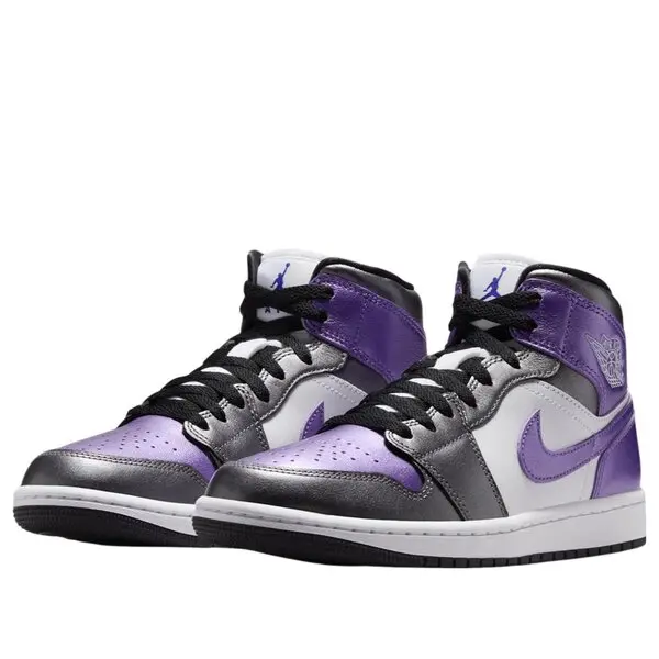 JORDAN 1 Mid Sneakers - White/black/grape Ice
