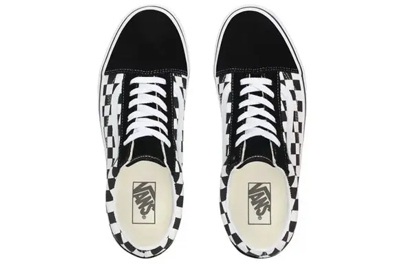 VANS Old Skool Platform Checkerboard Sneakers - Black