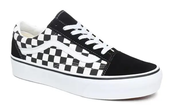 VANS Old Skool Platform Checkerboard Sneakers - Black
