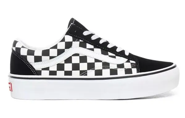 VANS Old Skool Platform Checkerboard Sneakers - Black
