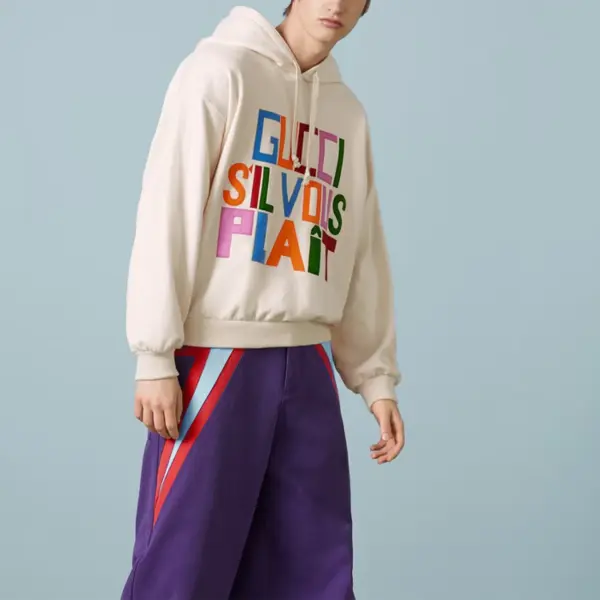 Gucci Felted Cotton Hooded Sweatshirt With Patch