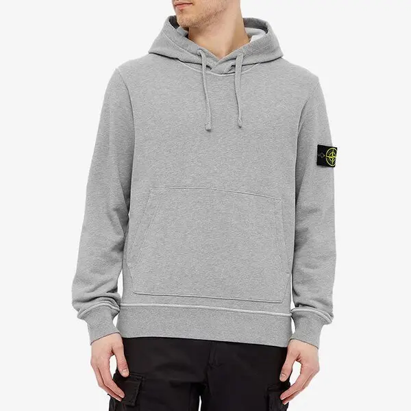 Stone Island Garment Dyed Popover Hoodie - Grey