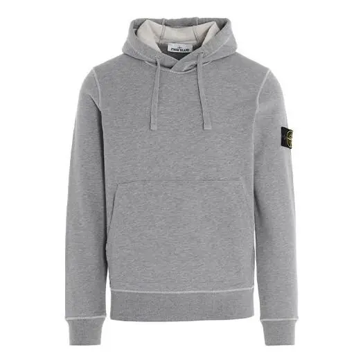 Stone Island Garment Dyed Popover Hoodie - Grey