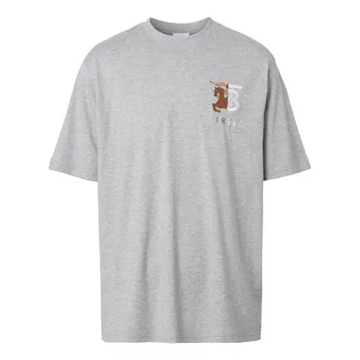 Burberry Puzzle Embroidery Logo Short Sleeve - Grey
