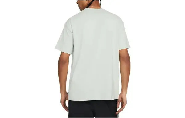 Nike Premium Essentials Logo Solid Color Round Neck Short Sleeve Blue