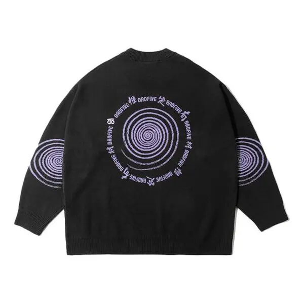 LI-NING Badfive Graphic Knit Sweater - Black/purple