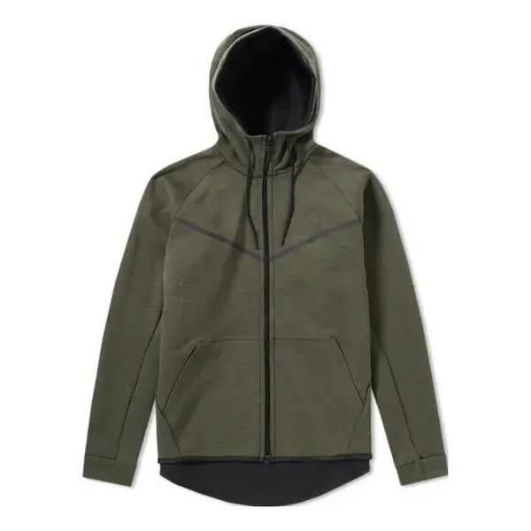 Nike Tech Fleece Windrunner Full-zip Hoodie 'sequoia - Sequoia/heather/black