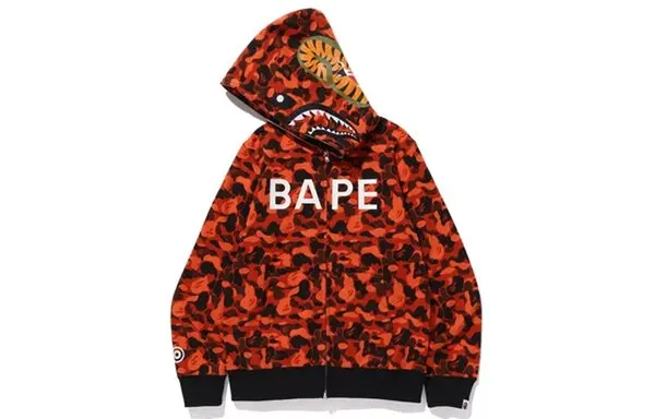 A BATHING APE X Xo Camo Shark Full Zip Hoodie